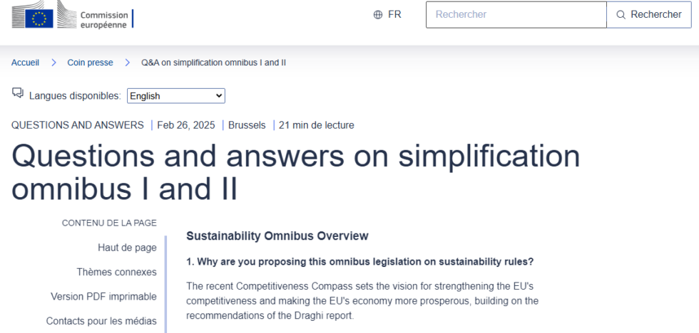 [Commission Européenne : Directive Omnibus et réforme de la CSRD ...